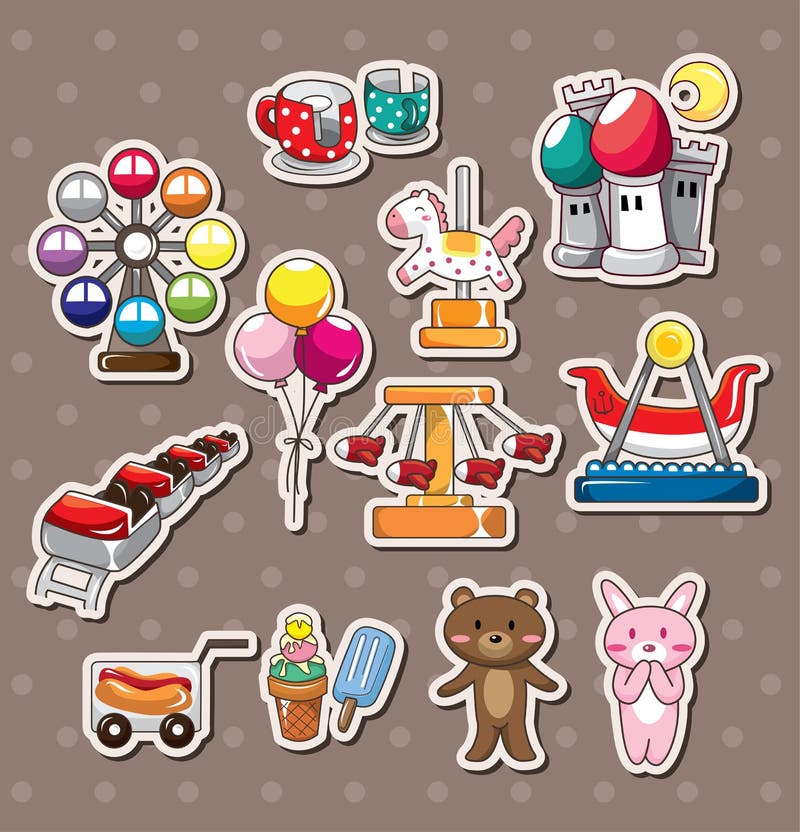 Playground stickers stock vector. Illustration of cheerful - 25701016