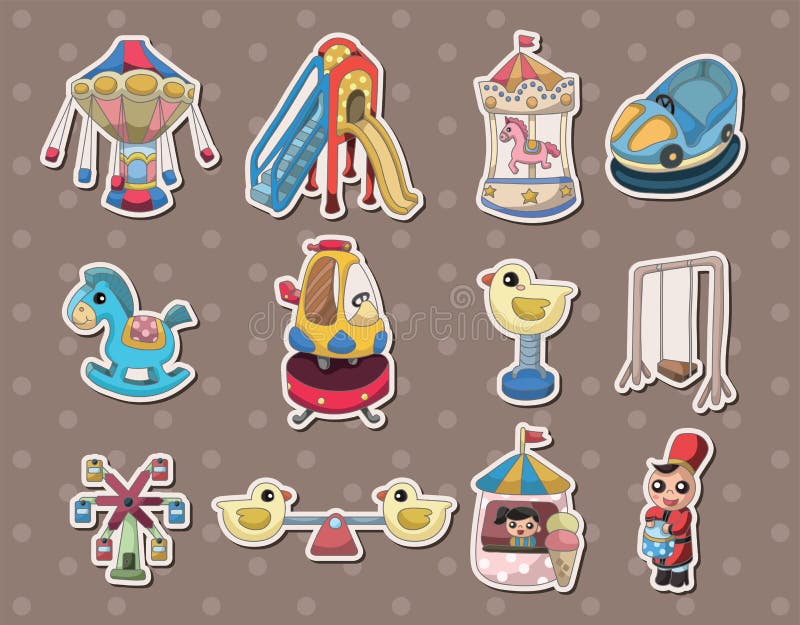 Playground stickers stock vector. Illustration of cloud - 26972081