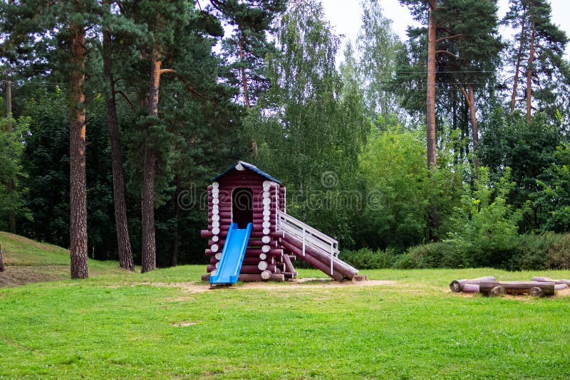 Playground in the Summer Park Close Up Stock Photo - Image of park ...