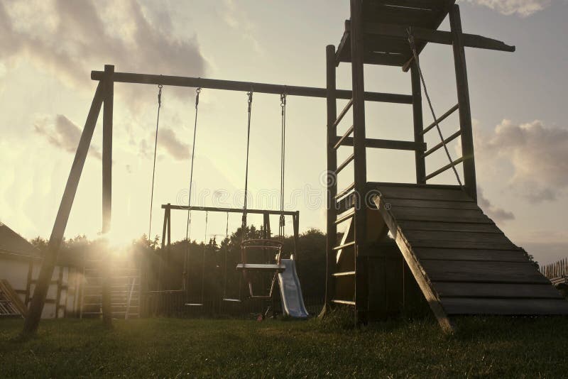 Playground at sunset stock image. Image of climbing, frame - 11926941