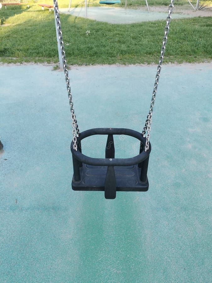 Playground, Swing for Children. without People Swinging Play Playing ...