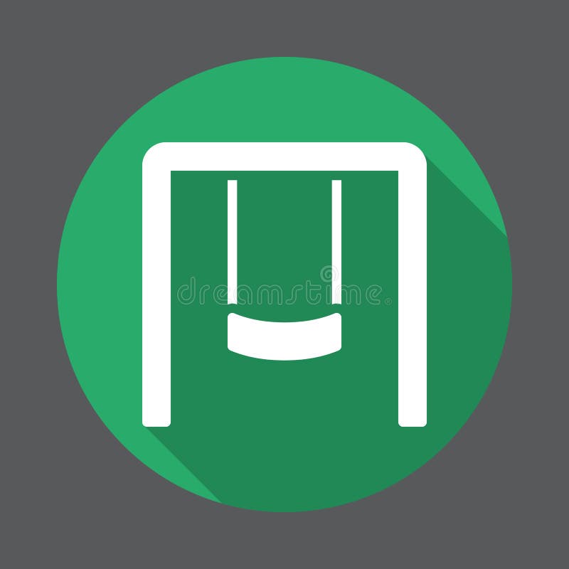 Playground Swing Set Flat Icon. Round Colorful Button, Circular Vector ...