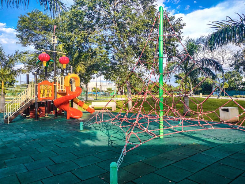Playground and Terrace with Games Table Inside a Private Residential ...