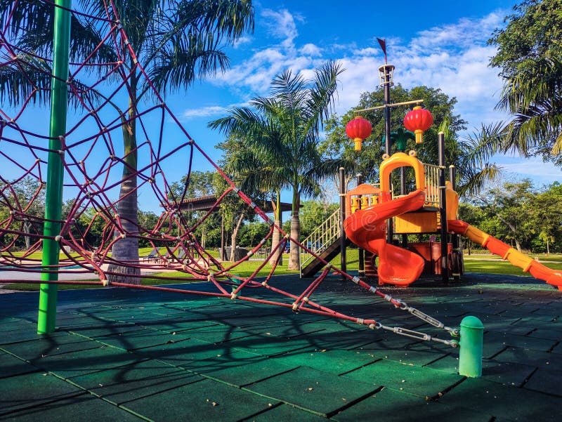 Playground and Terrace with Games Table Inside a Private Residential ...
