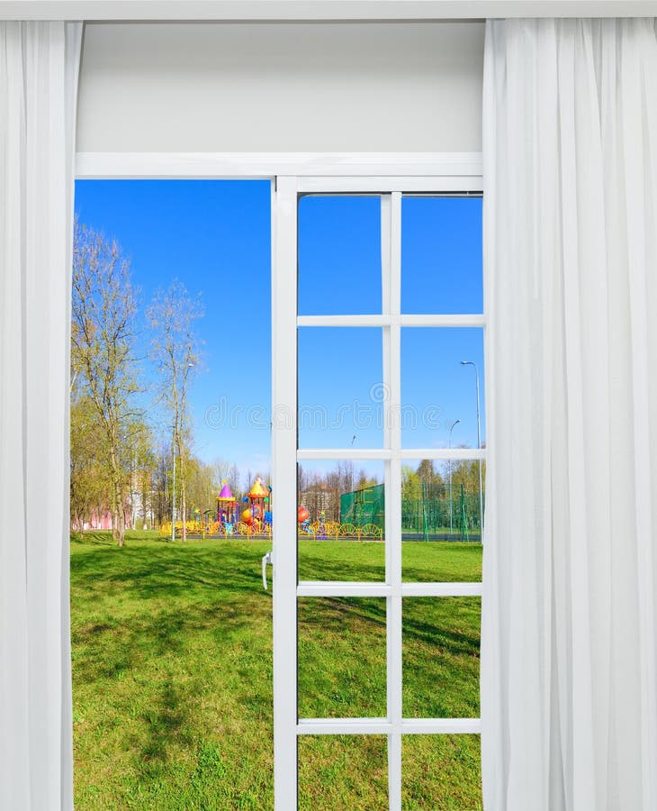 Playground View Out the Window Stock Photo - Image of nature, climb ...