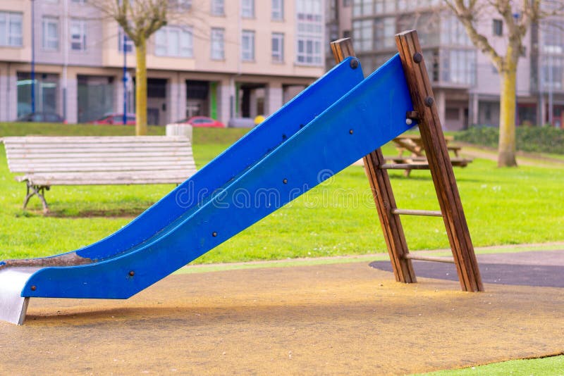 Old blue slide stock image. Image of brown, slide, metal - 197164431