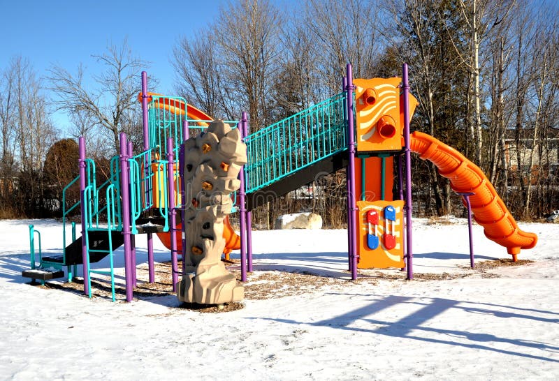 Playground in winter stock photo. Image of children, beautiful - 58010662