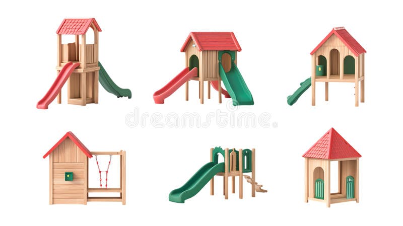Playhouse with Slides on Transparent Background Stock Illustration ...