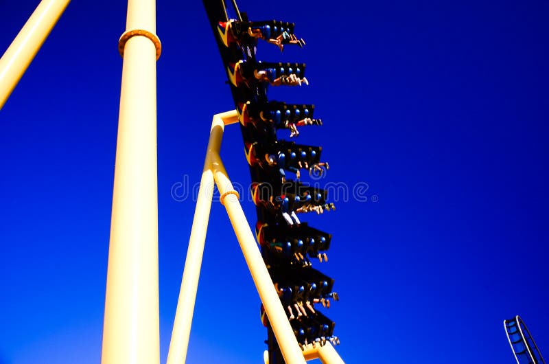 Exciting Roller Coaster Ride in Children Theme Park Stock Photo - Image ...