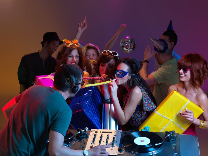 Playing along with the dj stock image. Image of headphones - 27316263