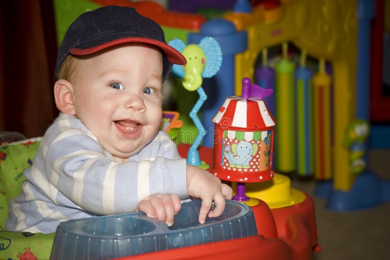 Playing baby stock photo. Image of eyes, blue, happiness - 5465348