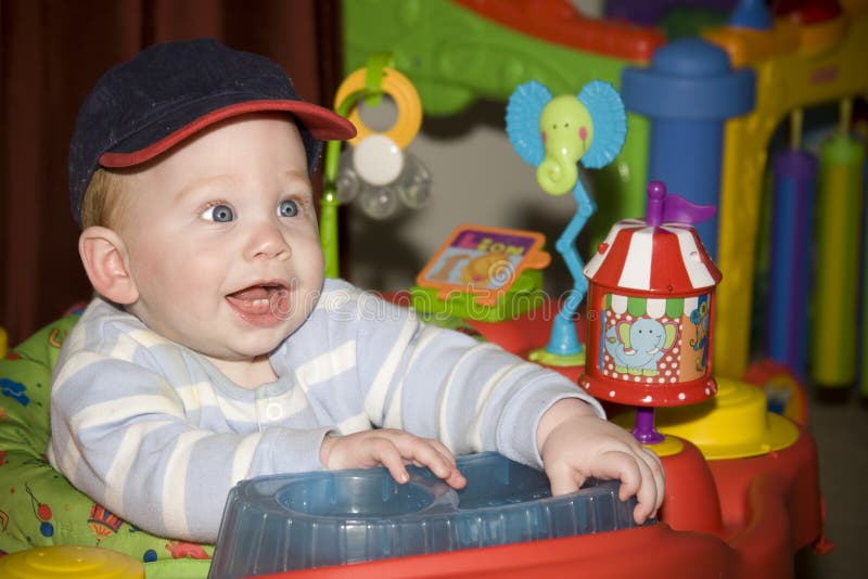 Playing baby stock photo. Image of playroom, bright, jump - 5465386