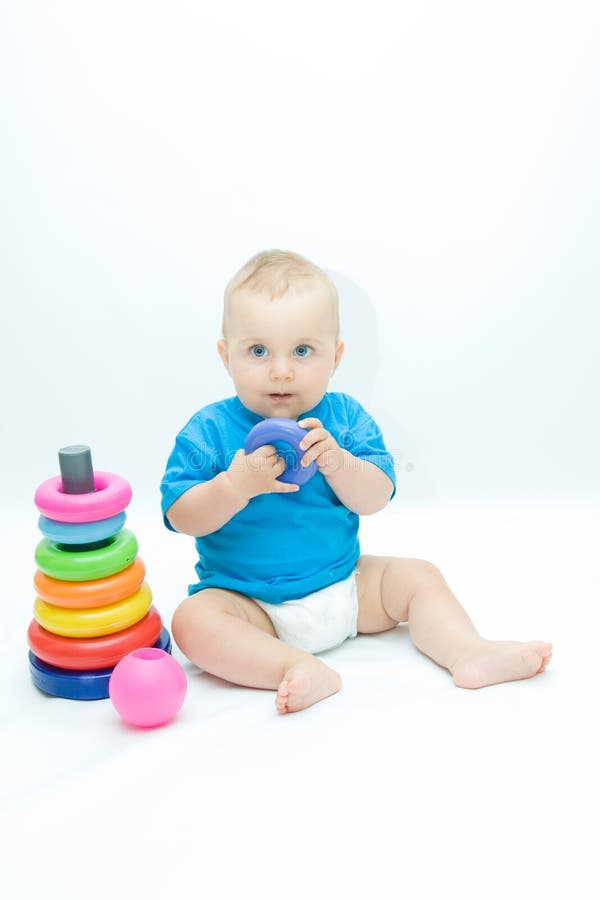 Playing baby stock image. Image of innocent, ring, play - 6261711