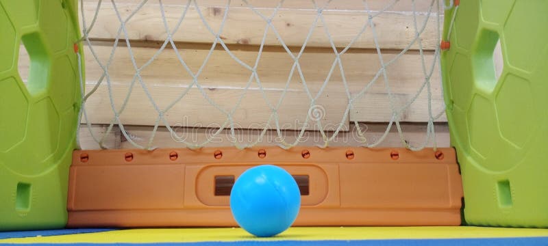 Playing Ball at the Playground, Blue Ball Stock Photo - Image of ...