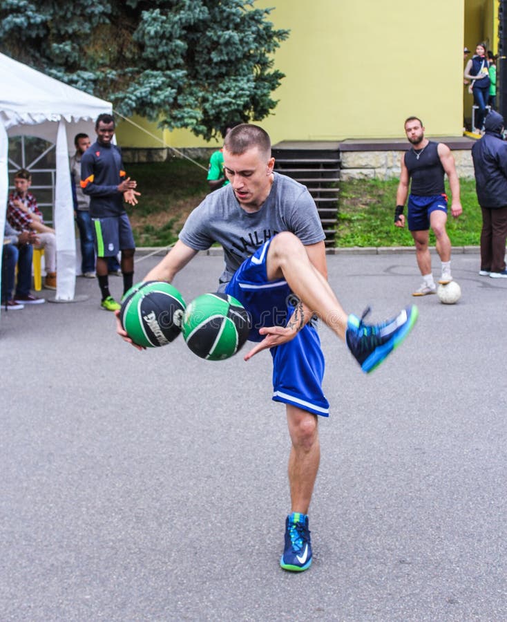 Playing with balls. editorial stock photo. Image of exercise - 77535358
