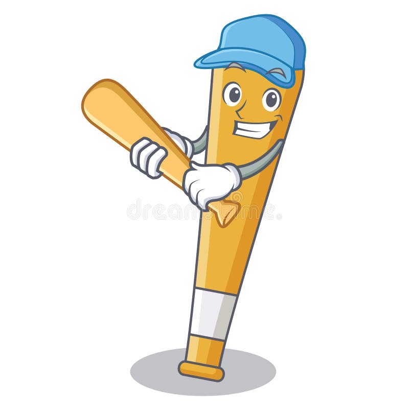 Playing Baseball Baseball Bat Character Cartoon Stock Vector ...