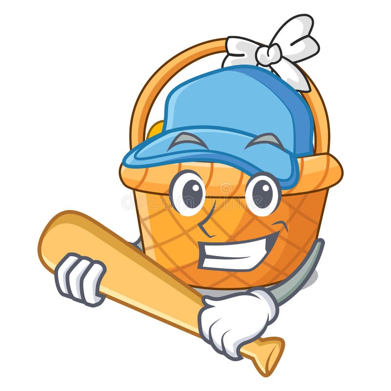 Playing Baseball Easter Basket Ball in Cartoon Shape Stock Vector ...