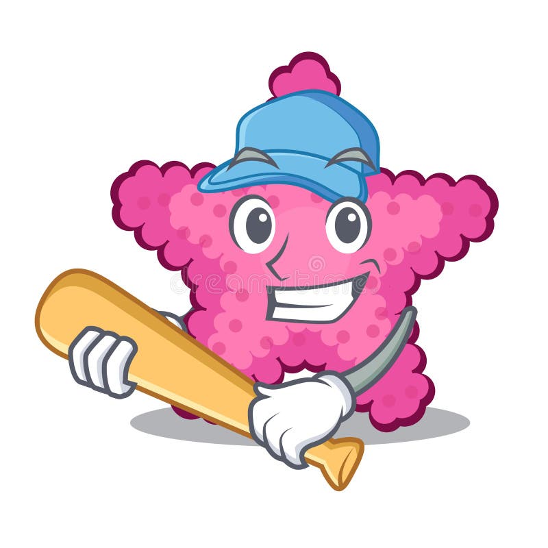 Playing Baseball Pink Starfish Isolated with the Cartoon Stock Vector ...
