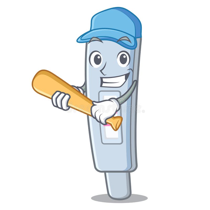 Playing Baseball Test Pack in the Mascot Shape Stock Vector ...