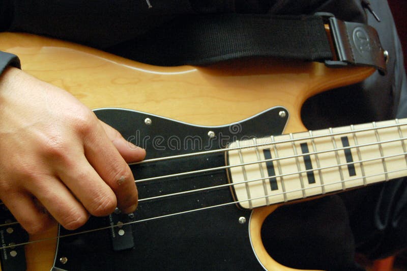 Playing bass guitar stock image. Image of human, male - 33236329