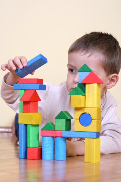 Playing with blocks stock photo. Image of wooden, playing - 1372328