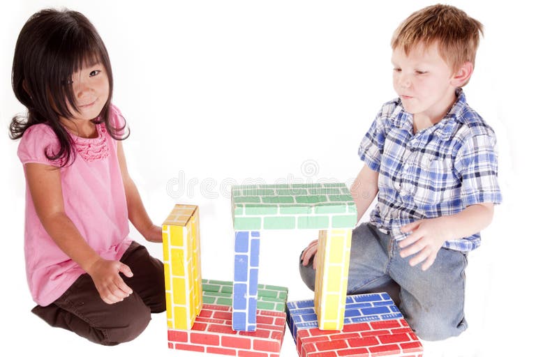 Multicultural Kids Playing Blocks Stock Photos - Free & Royalty-Free ...