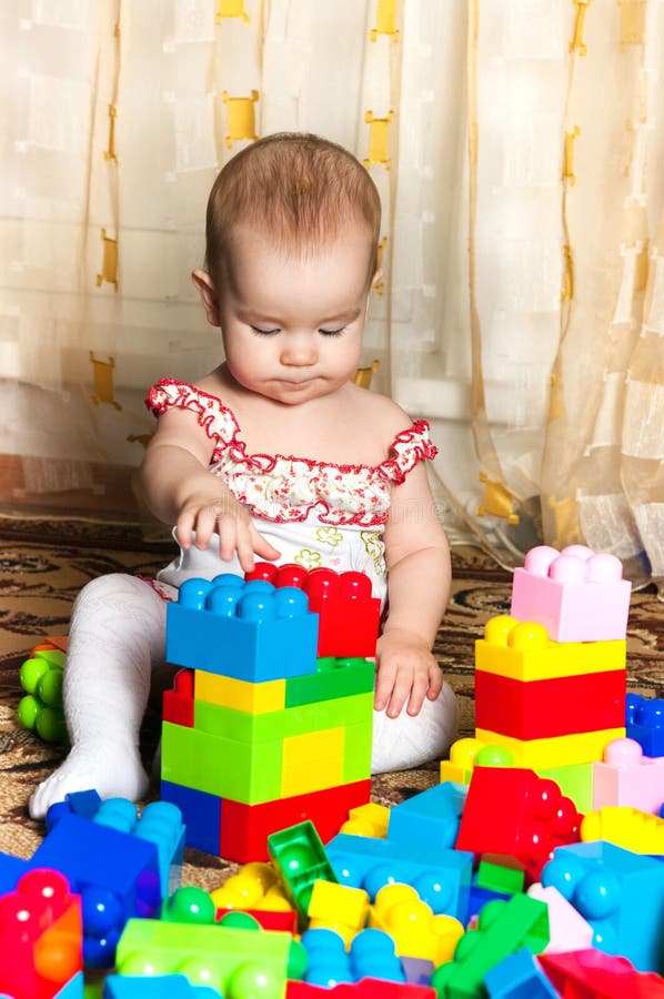 Playing with blocks stock photo. Image of sitting, laughing - 25318882