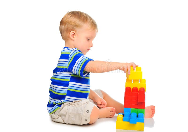 Playing with Building Blocks Stock Photo - Image of brick, smiling ...