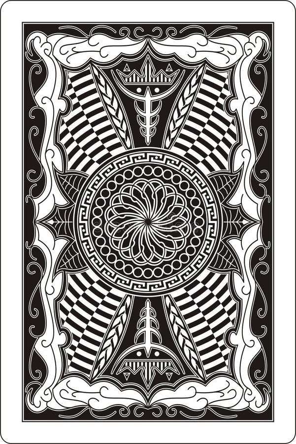 Playing Card 60x90 Mm Back Side Stock Vector - Illustration of gamble ...