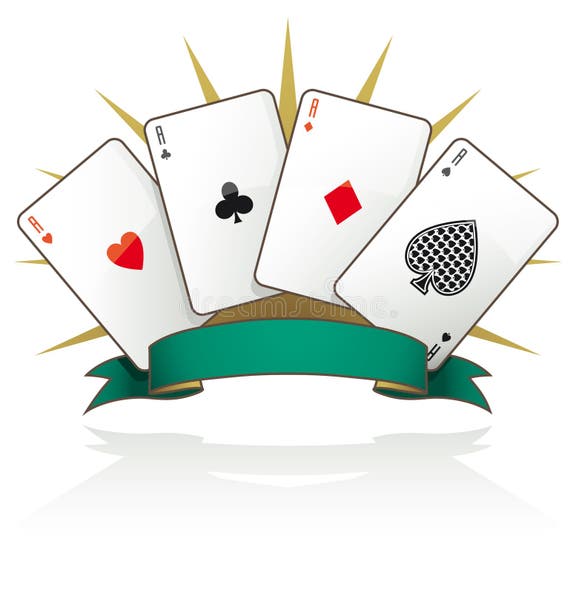 Playing Card Aces with Text Banner Stock Vector - Illustration of ...
