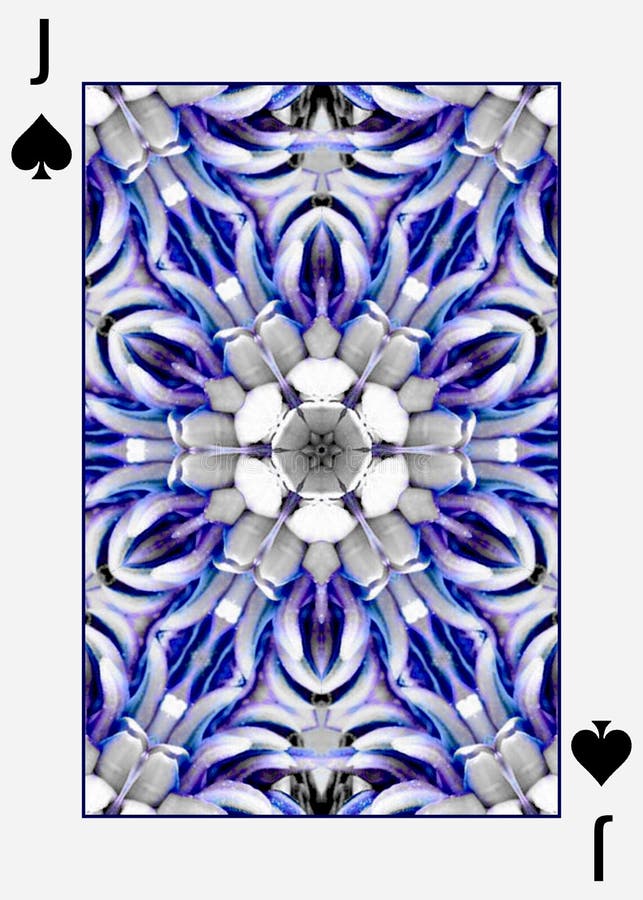 Playing Card Back Design with Blue Kaleidoscope Stock Illustration ...