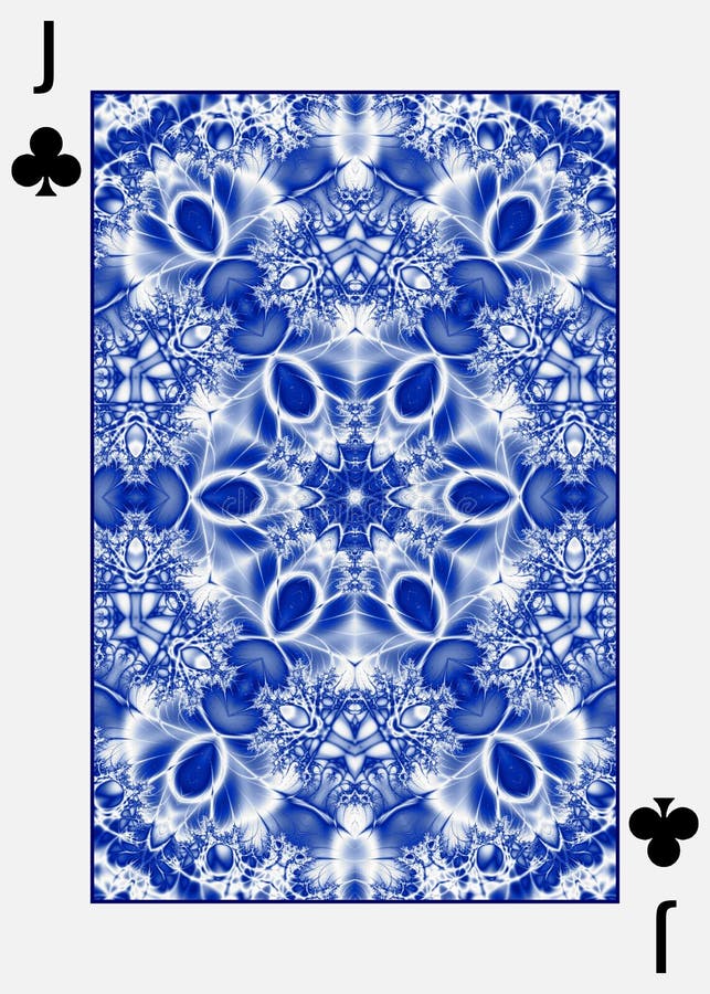 Playing Card Back Design in Blue Color with Kaleidoscope Stock ...