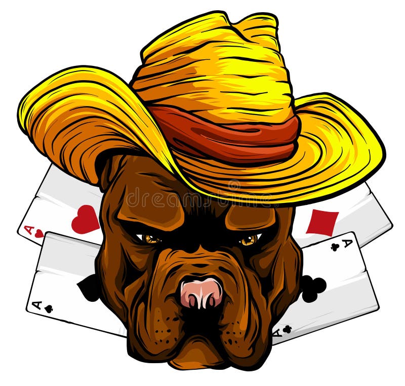 Playing Card and Bulldog Vector Illustration Design Stock Vector ... Playing Card and Bulldog Vector Illustration Design Stock Vector ...