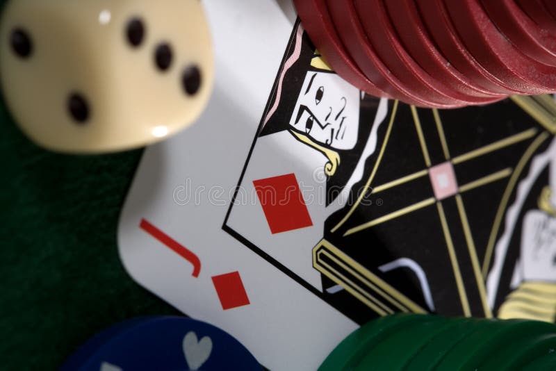 Playing Card Chips and Dice Stock Image - Image of casino, table: 13372355