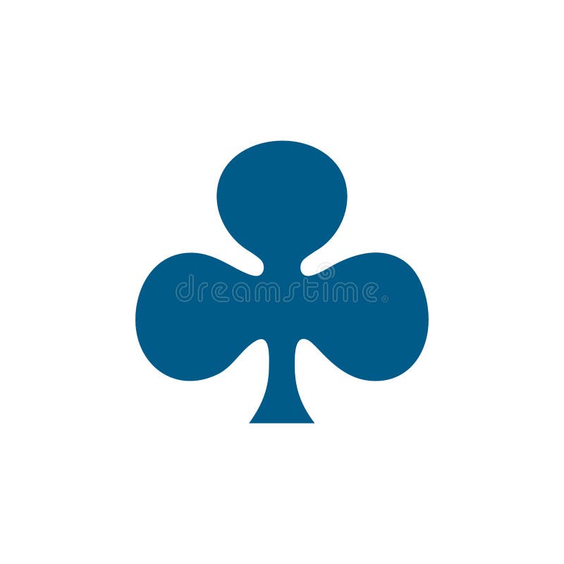 Playing Card Club Blue Icon on White Background. Blue Flat Style Vector ...