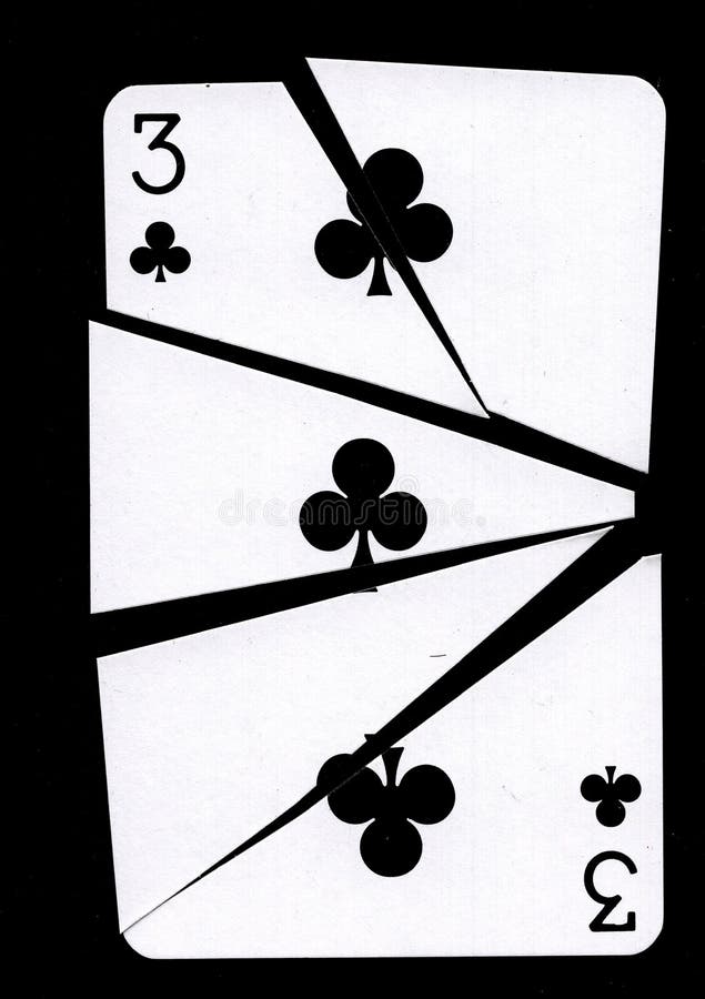 A Playing Card Cut into Sharp Pieces on a Black Background. Stock ...