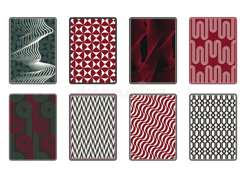 Playing Card Deck Cover Design Set, Back Side Reverse of Game Cards ...