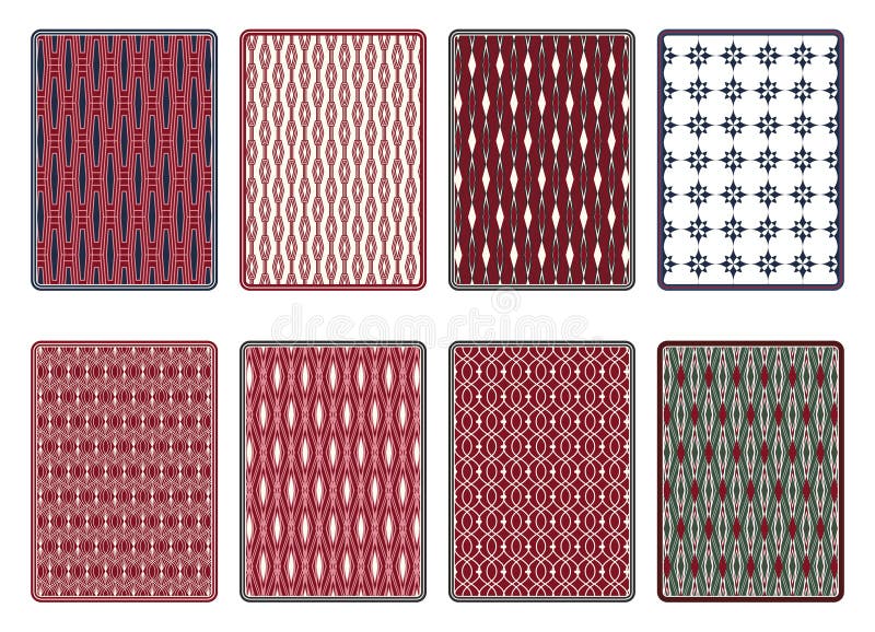 Playing Card Deck Cover Design Set, Back Side Reverse of Game Cards ... Playing Card Deck Cover Design Set, Back Side Reverse of Game Cards ...