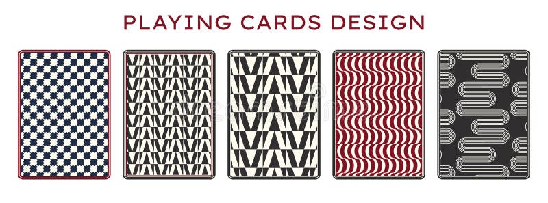 Playing Card Deck Cover Design Set, Back Side Reverse of Game Cards ...