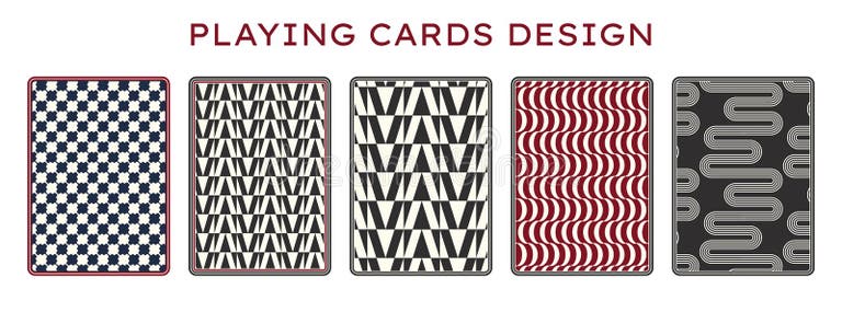 Playing Card Deck Cover Design Set, Back Side Reverse of Game Cards ...