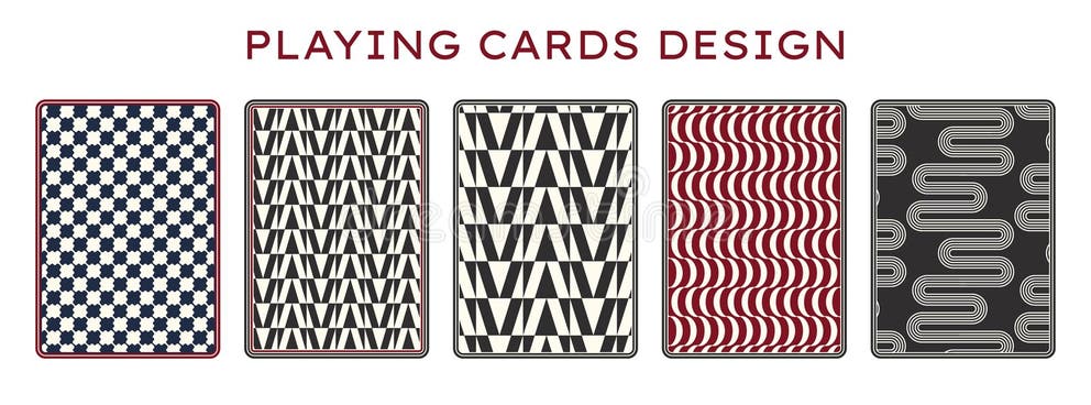Playing Card Deck Cover Design Set, Back Side Reverse of Game Cards ...
