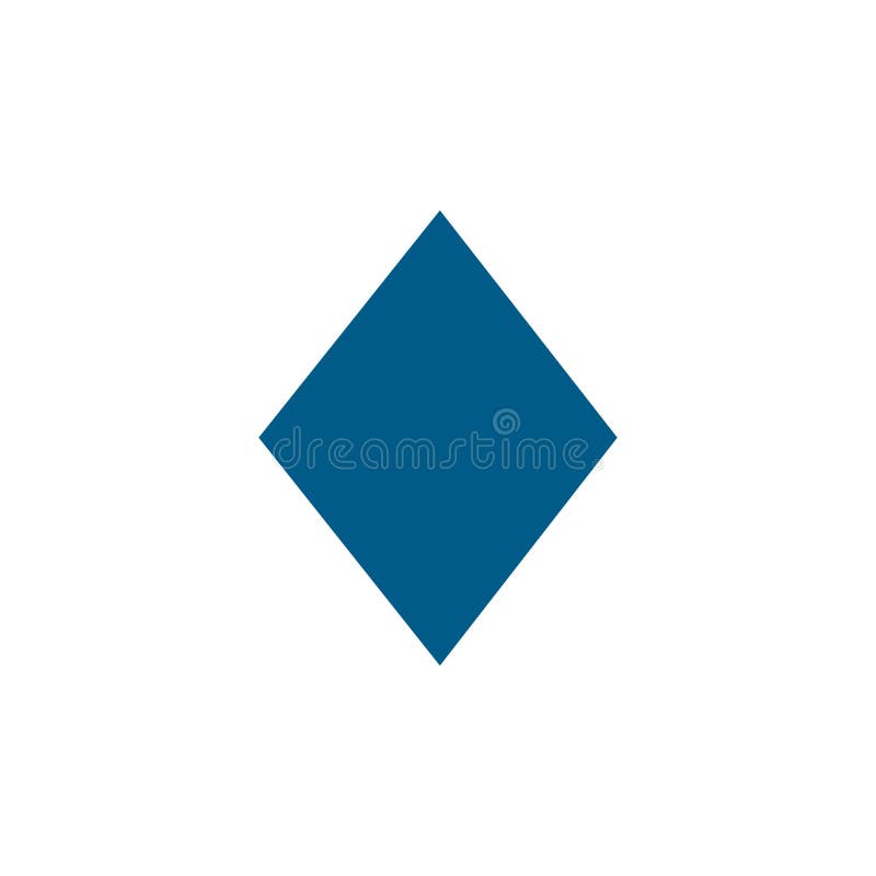 Playing Card Diamond Blue Icon on White Background. Blue Flat Style ...