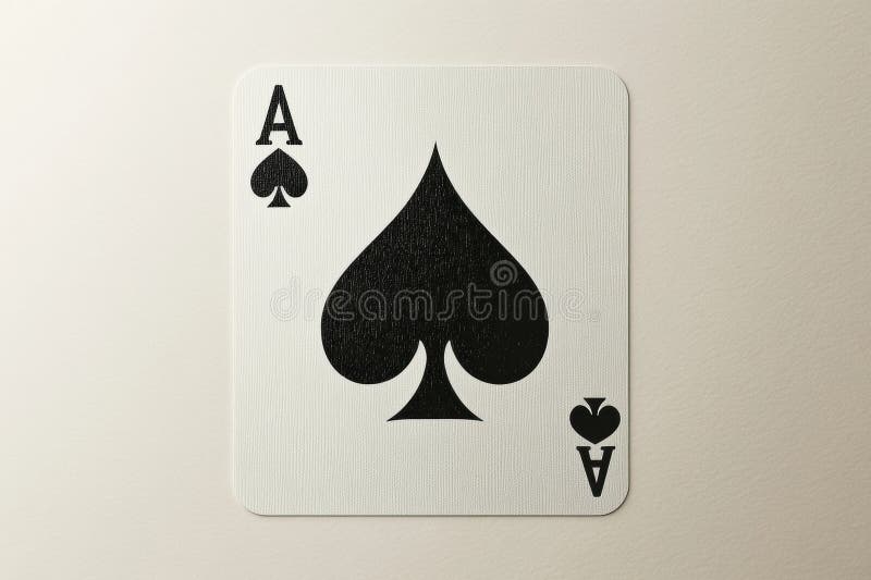 Ace of Spades Card Viewed from Above on a Light Background Showcasing ...