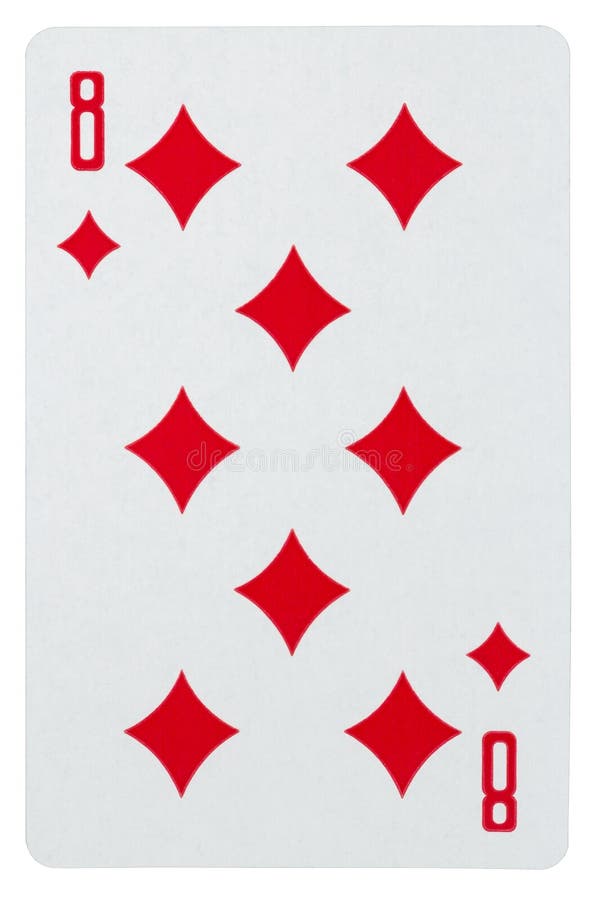 Eight of Diamonds Vintage Playing Card - Isolated on White Stock Photo ...