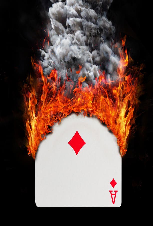 Playing Card with Fire and Smoke Stock Illustration - Illustration of ...