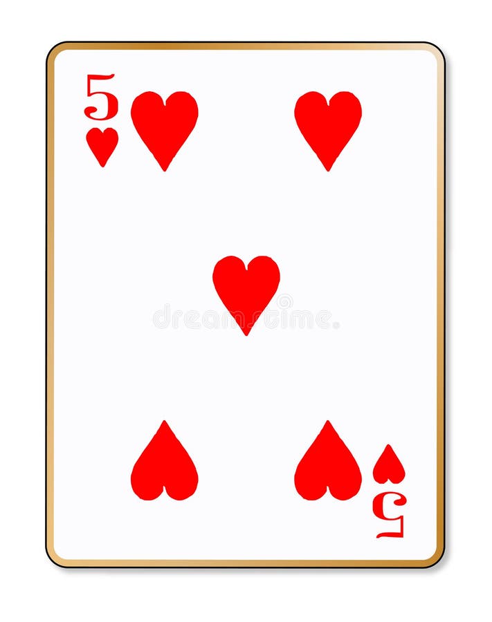 Five of Hearts Card White Icons on Edged Square Buttons Stock Vector ...