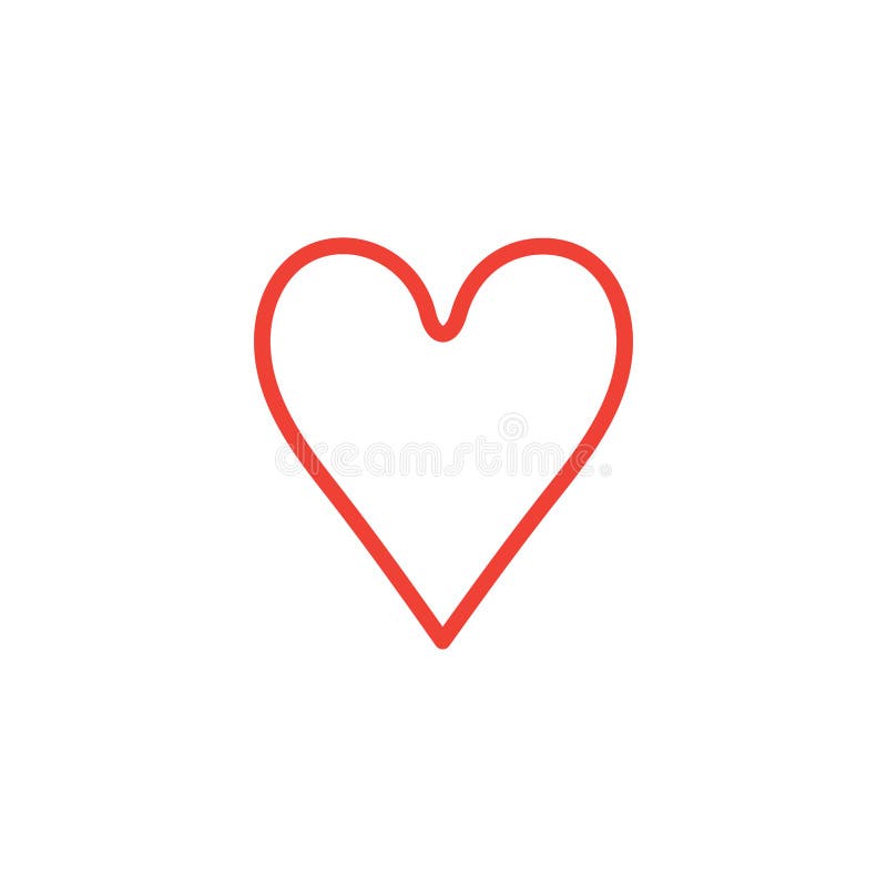 Heart Red Icon on White Background. Red Flat Style Vector Illustration ...