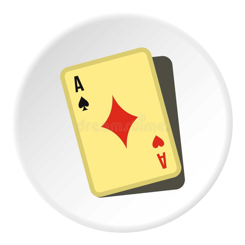 Playing card icon circle stock vector. Illustration of playful - 95436162