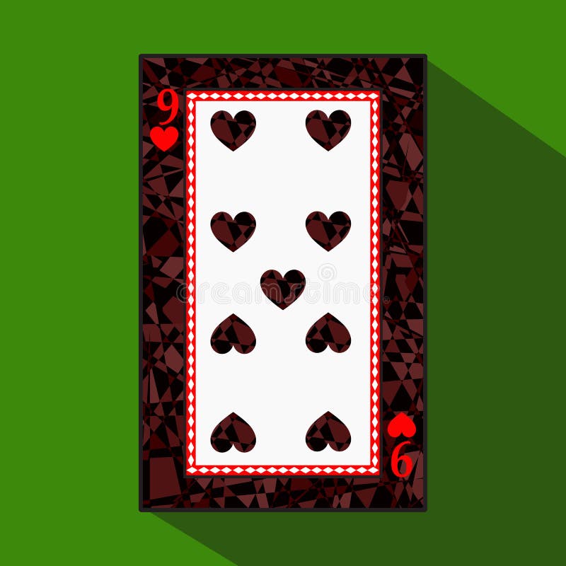 Playing Card. the Icon Picture is Easy. HEART NINE 9 about Dark Region ... Playing Card. the Icon Picture is Easy. HEART NINE 9 about Dark Region ...
