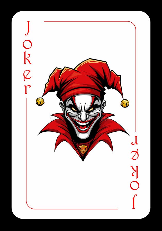 Playing Card Joker with the Image of a Jolly Jester in a Red Jesters ...